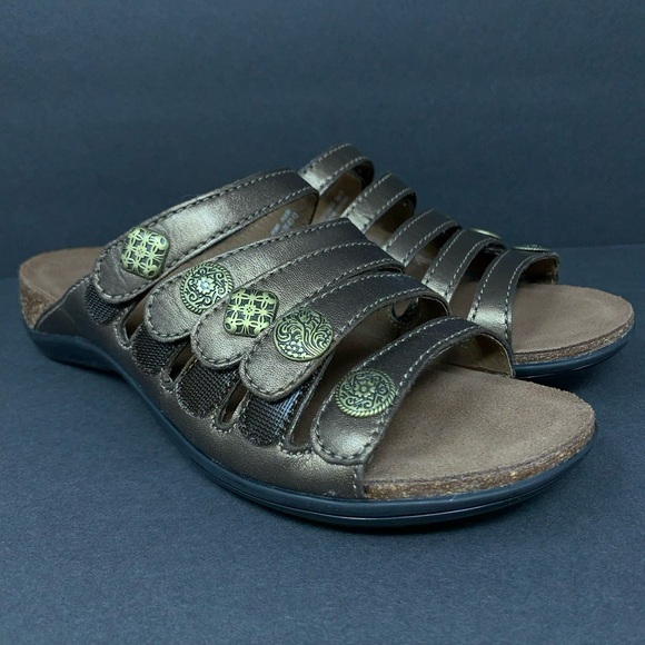 Dansko | Shoes | Dansko Janie Slides Leather Bronze Medallion Slide ...